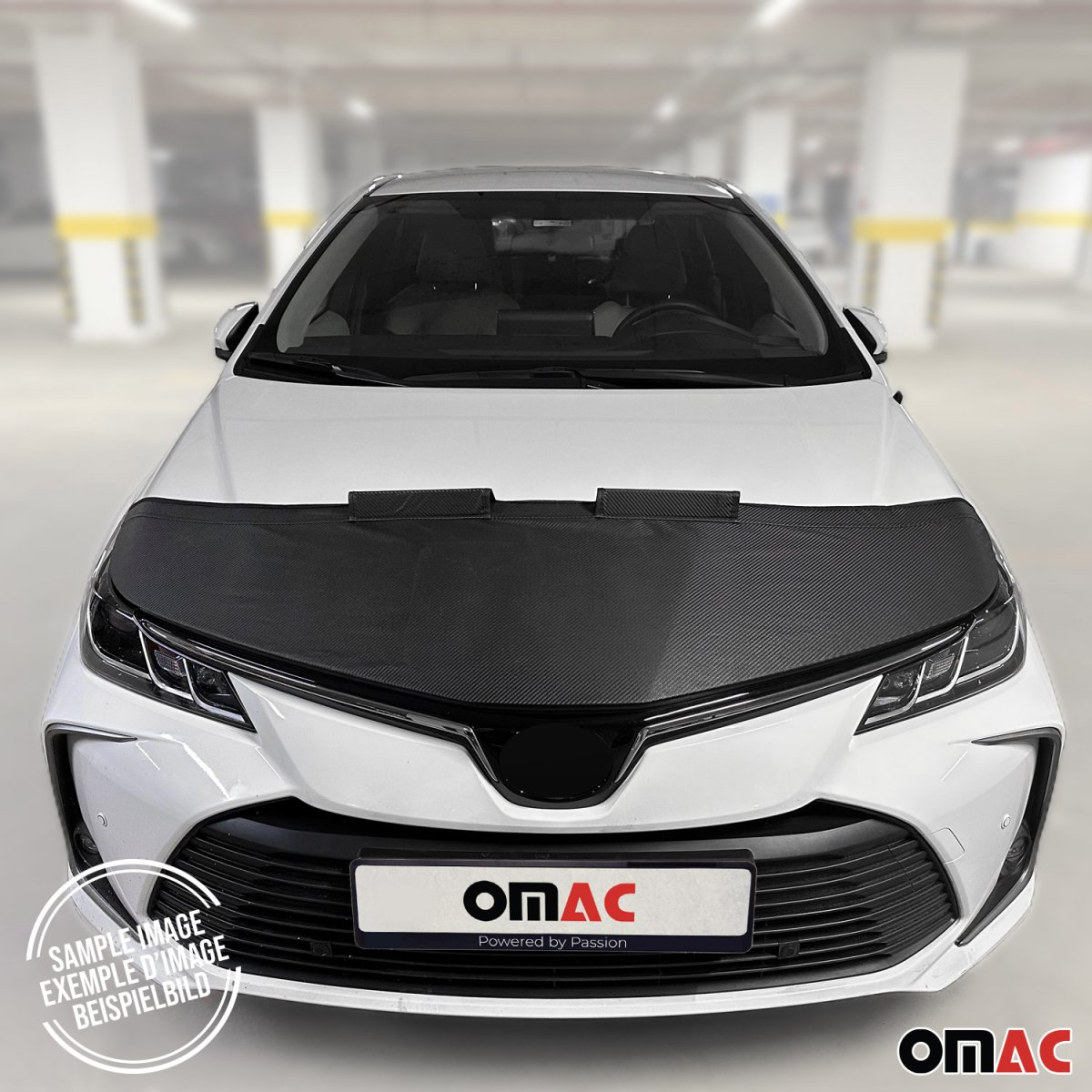 Audi A5 Bonnet Bra - Omac USA - Half - Vinyl Carbon - '11-'16, 1120BSC4F