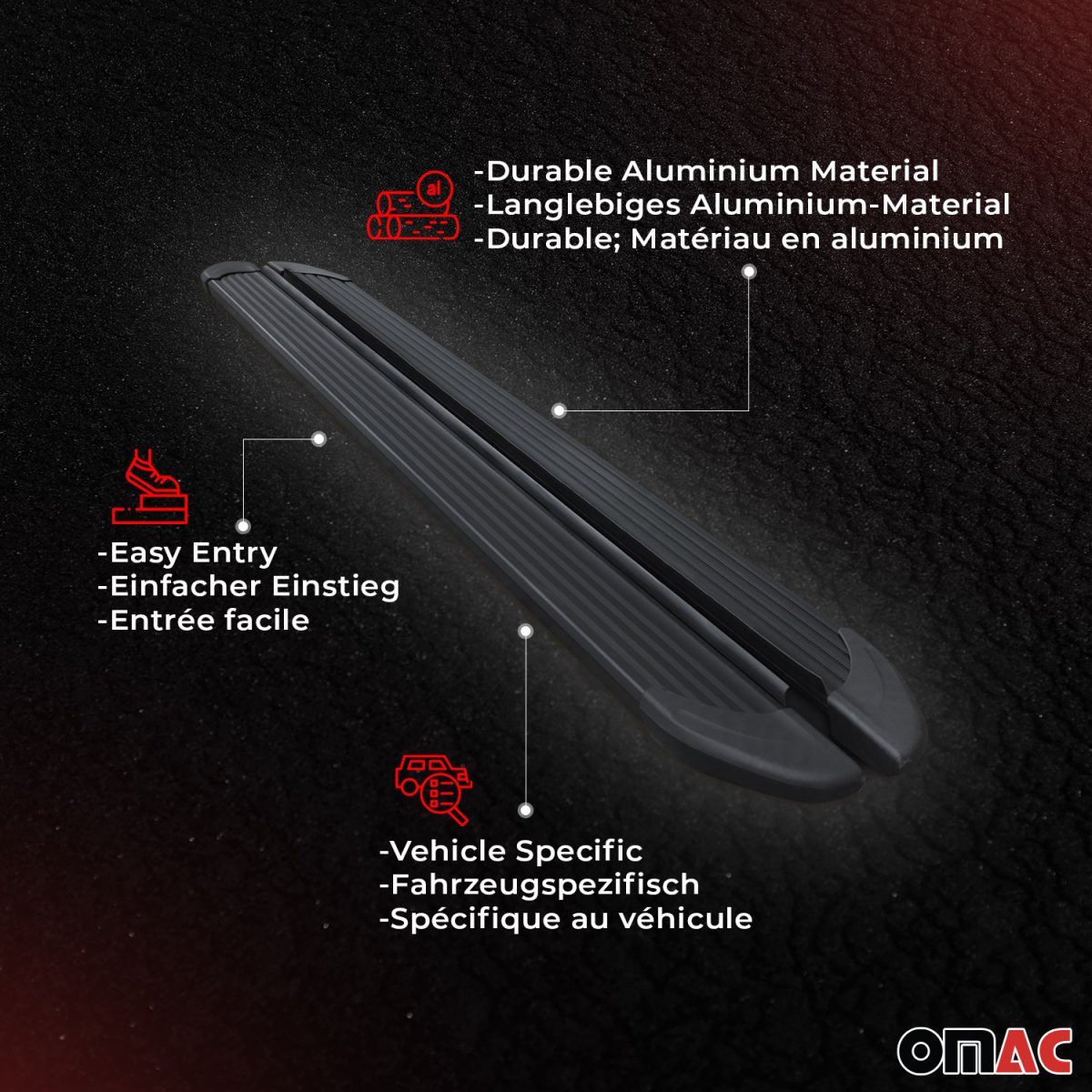 Jeep Compass Side Steps - Omac USA - OPA Aluminium (173) - Black - '11 ...