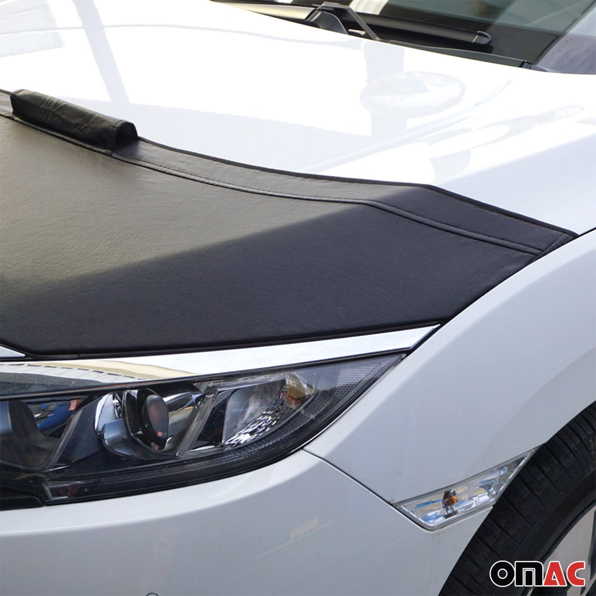 Ford Fiesta Bonnet Bra - Omac USA - Half Vinyl - Black - '09-'12, 2614BSZ4