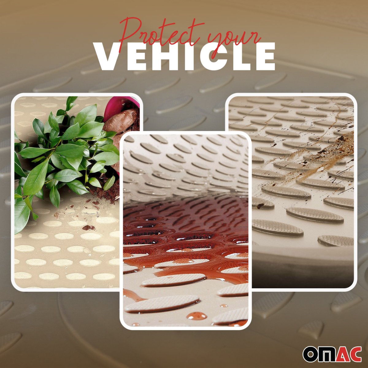 Ford Mustang Floor Mats - Omac USA - Rubber TPE - Beige - '10-'13 ...