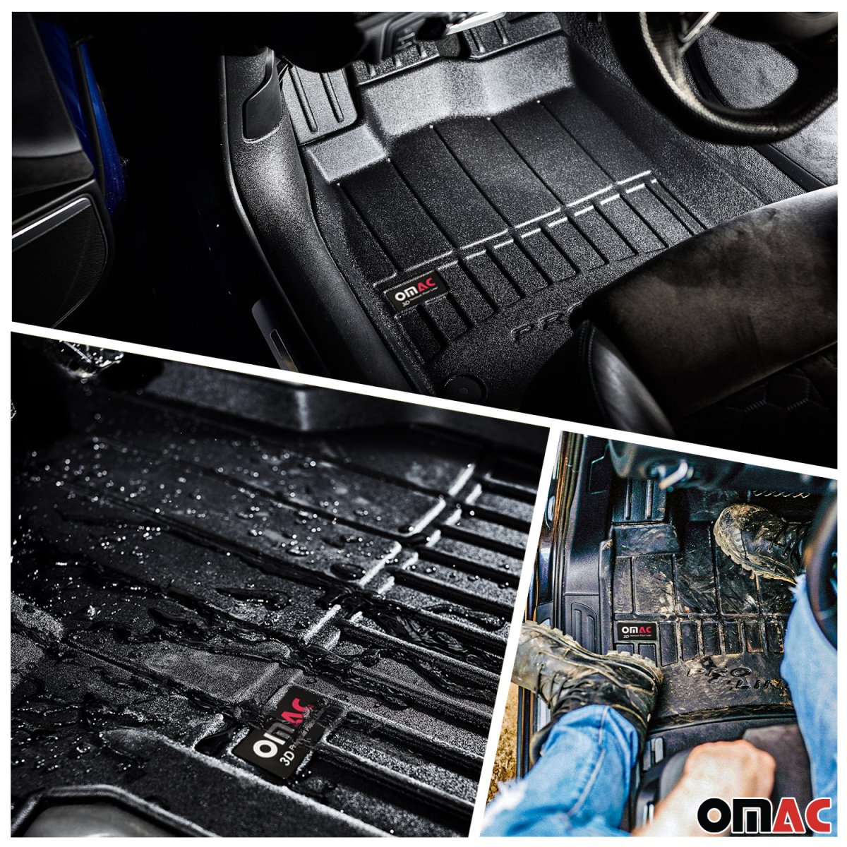 Hyundai Tucson Floor-Trunk Mats - Omac USA - 3D Premium - Black - 2015 ...