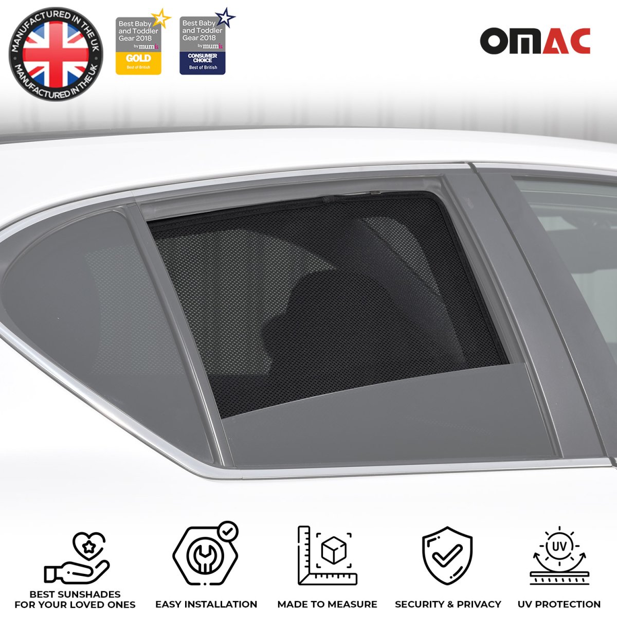 Lexus CT200h Window Mesh - Rear - Omac USA - Polyester 2 Pcs - Black ...