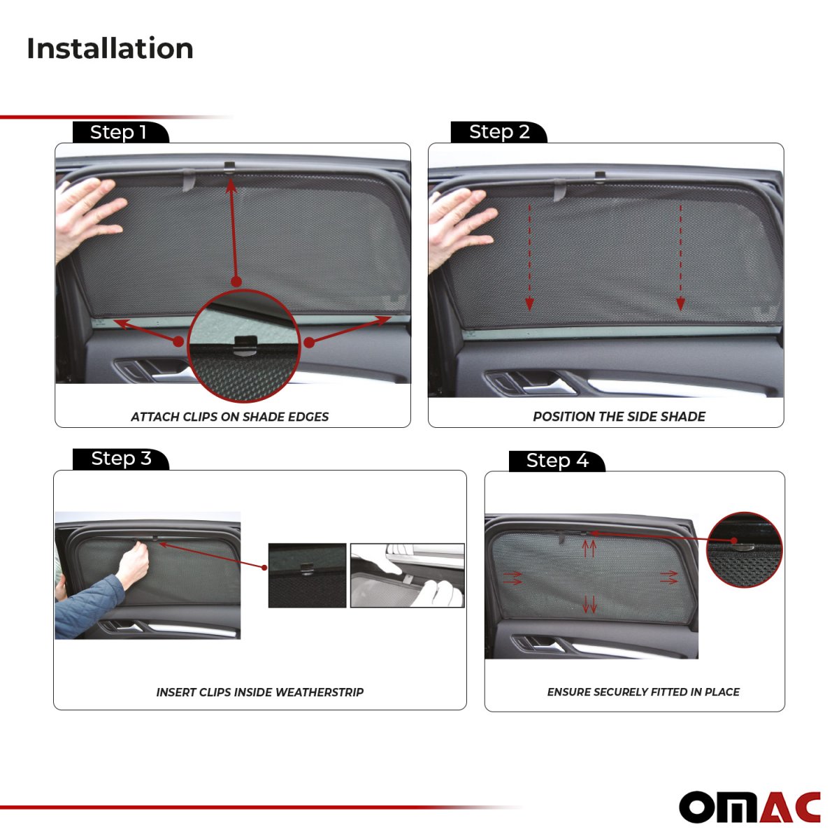 Kia Sedona Window Mesh - Rear - Omac USA - Black - '06-'14, 4099CS001