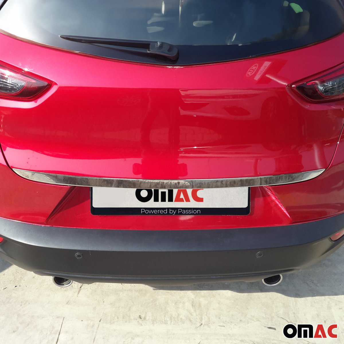Mazda CX3 Tailgate Trim - Omac USA - S.Steel - Gloss Silver - 2015, 4624052