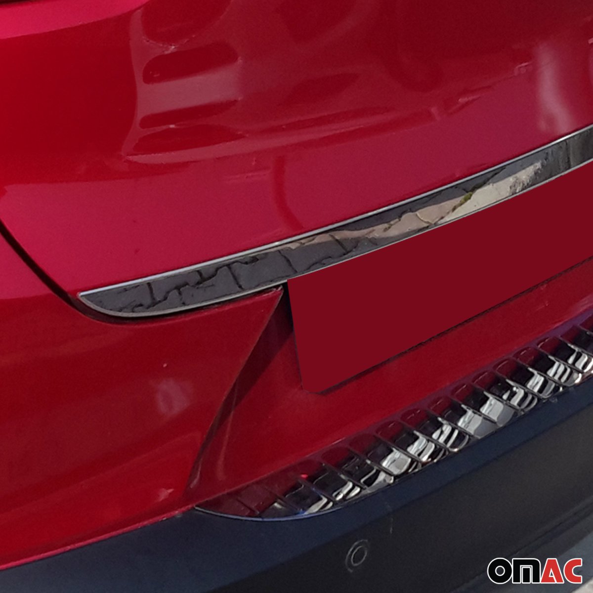 Mazda CX3 Tailgate Trim - Omac USA - S.Steel - Gloss Silver - 2015, 4624052