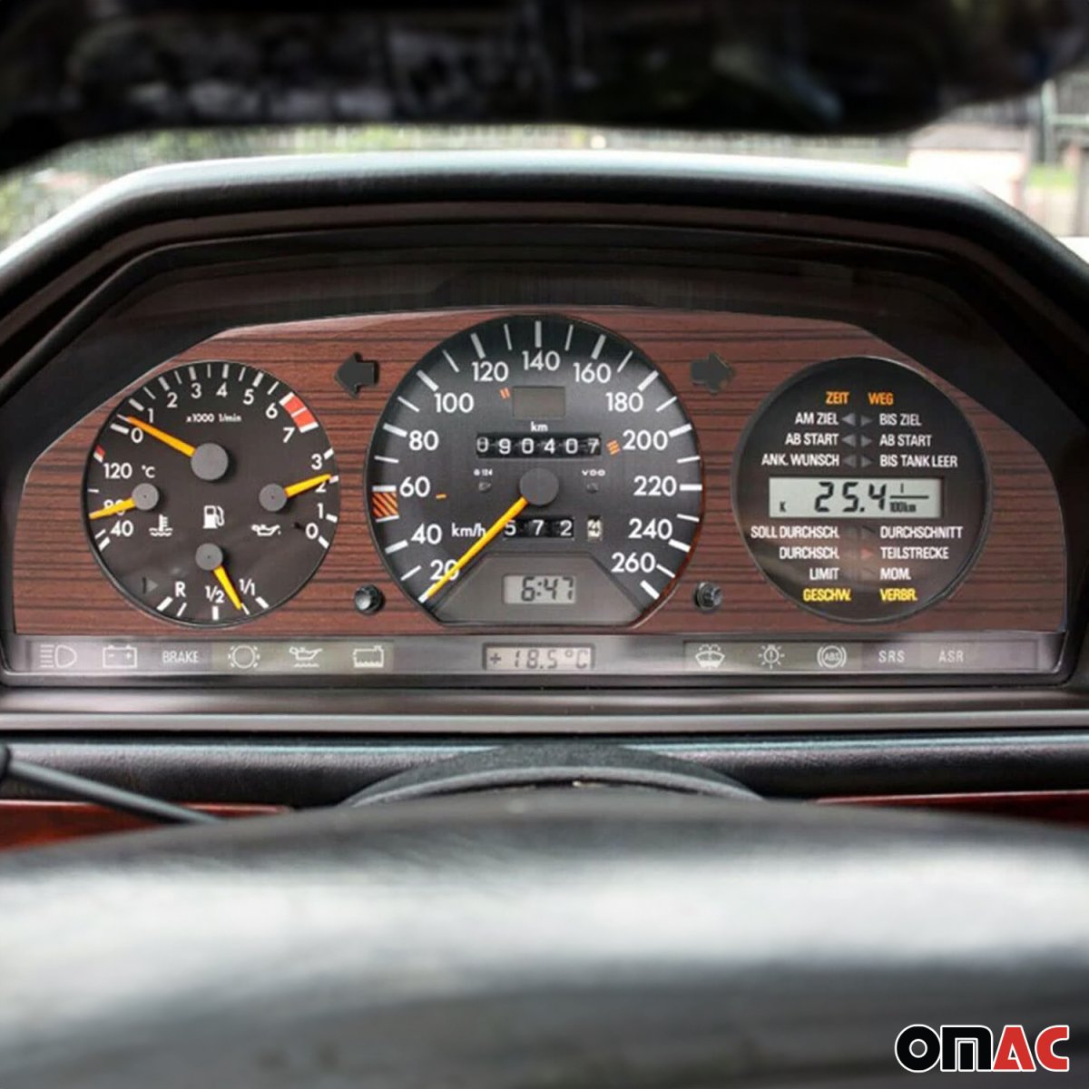 Mercedes W124 Speedometer Frame - Omac USA - 1 Pc - Zebrano - '89-'93 ...