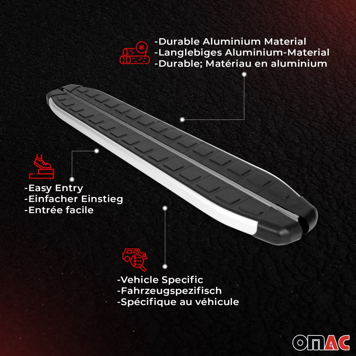 Toyota C-HR Hybrid Side Steps - Omac USA - PROSIDE Aluminium (173 ...