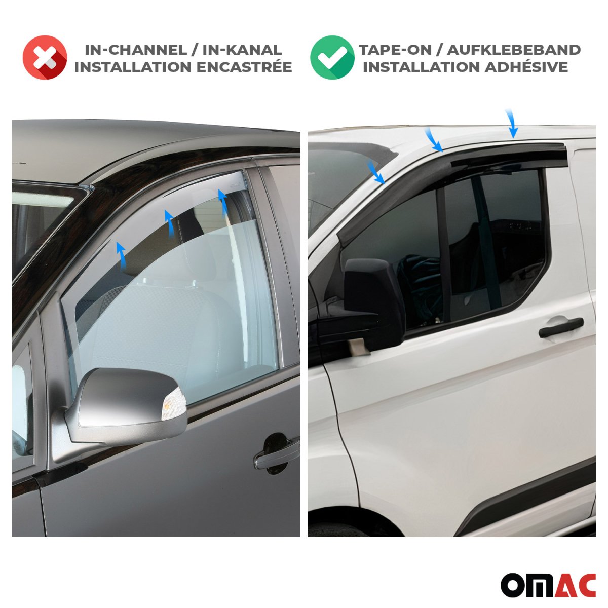 Toyota RAV4 Wind Deflector - Omac USA - Acrylic 4 Pcs - Black - 2018 ...