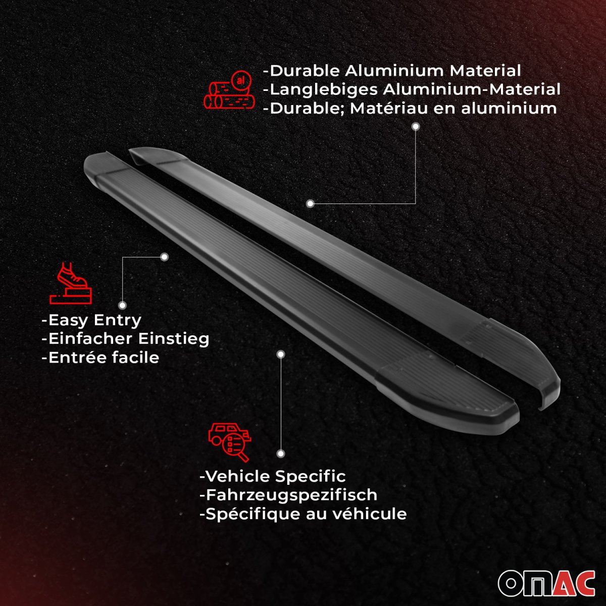 Volkswagen Tiguan Side Steps - Omac USA - OMBERG Aluminium (171) 2Pcs ...