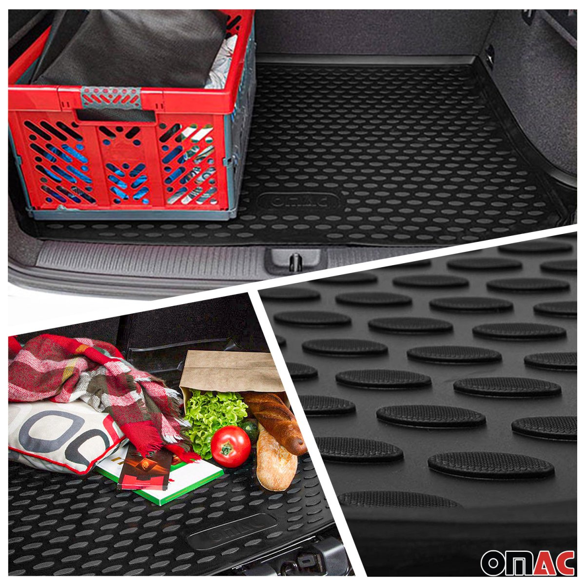 Lexus LS Floor-Trunk Mats - Omac USA - 3D - Black - '13-'16, 9989444-250