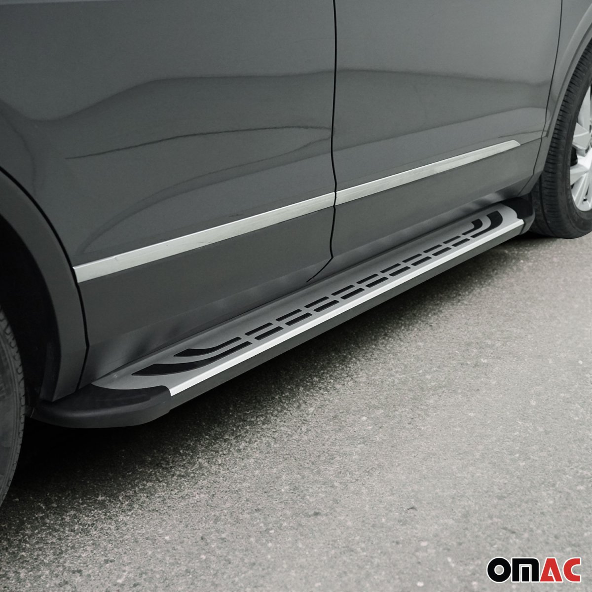 Toyota Corolla Cross Side Steps - Omac USA - FABA - Silver-Black - '20 ...