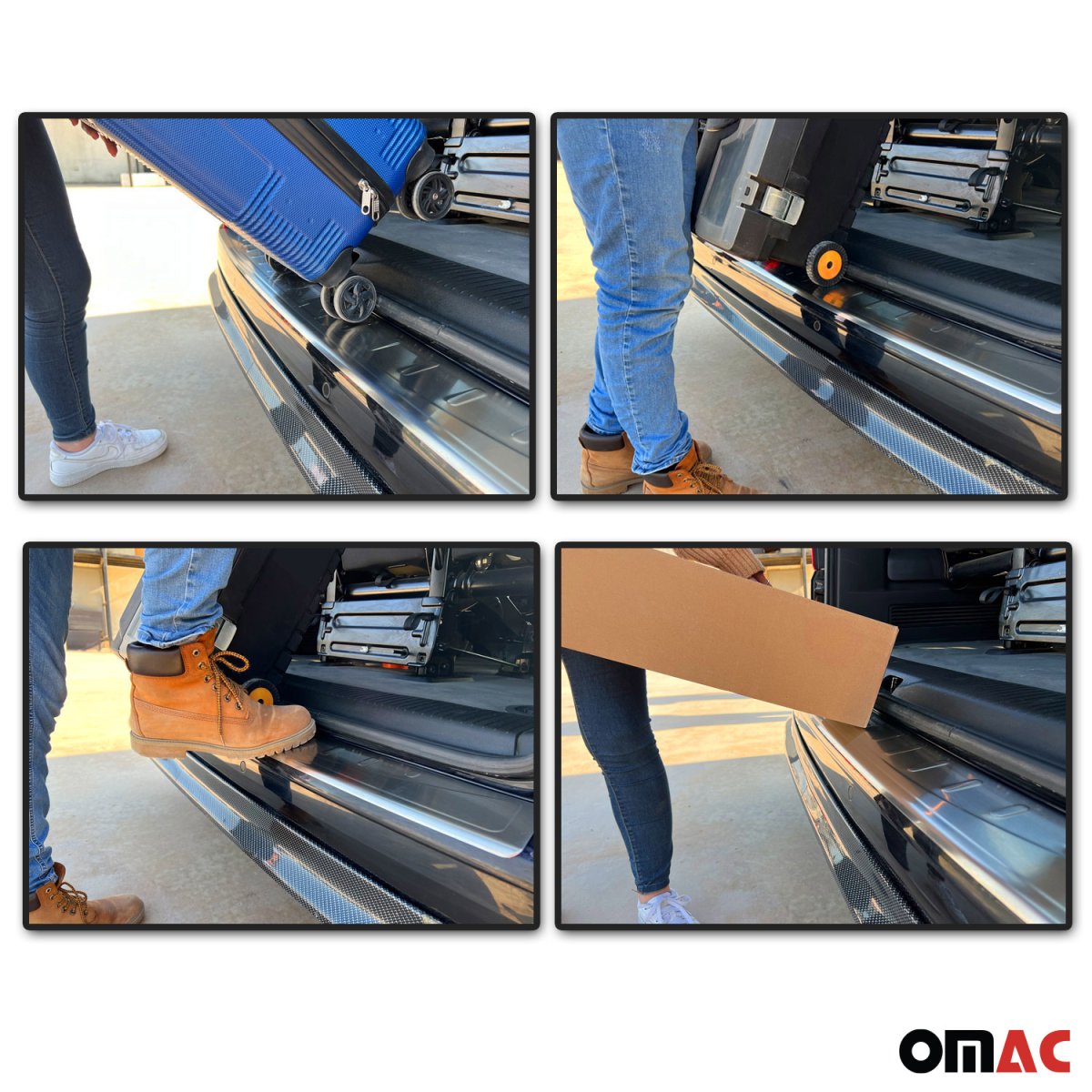 Audi Q7 Rear Bumper Sill Cover - Omac USA - S.Steel Brushed - Silver ...
