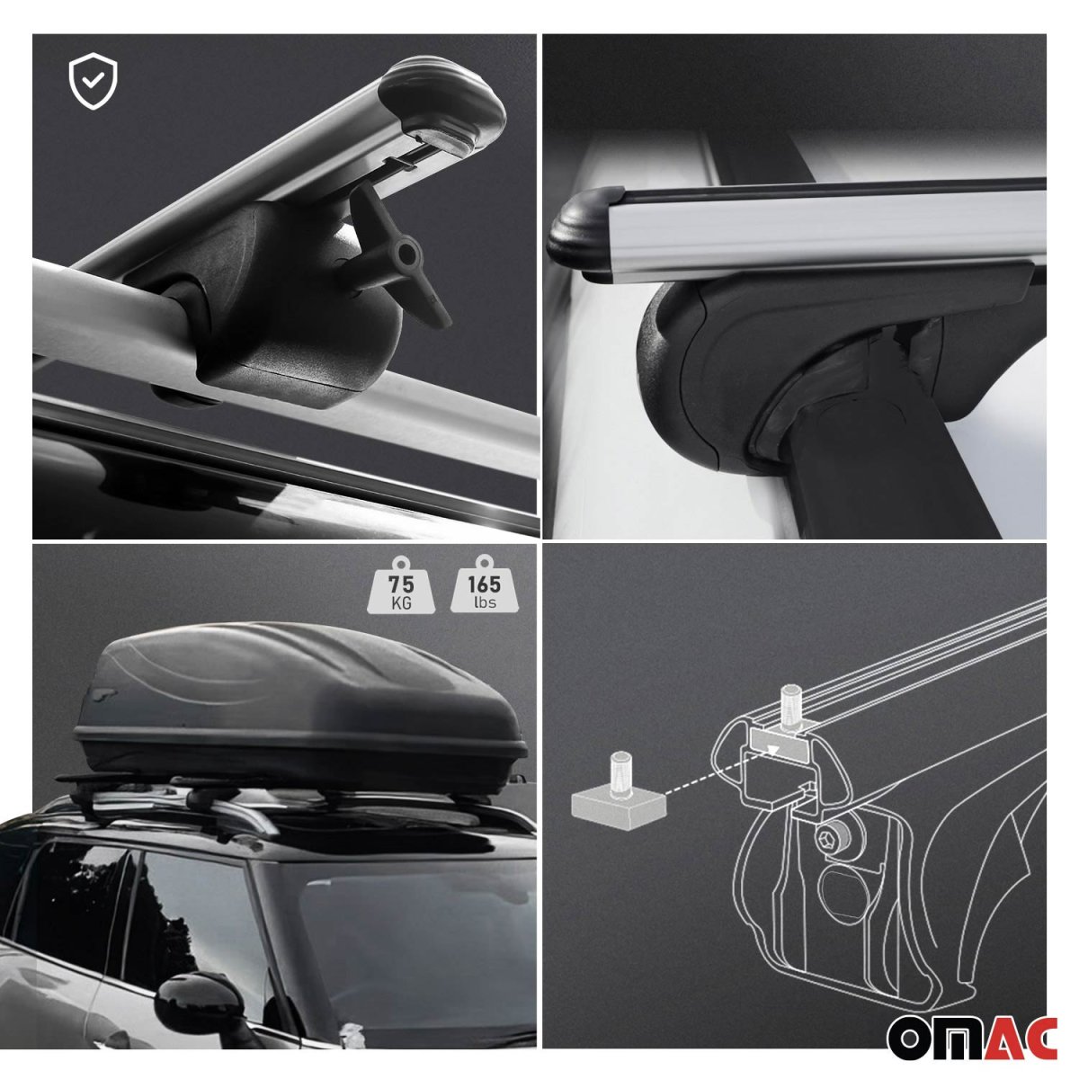Jeep Liberty Roof Racks - Omac USA - Boldbar V1 - Gray - '02-'07, U003703