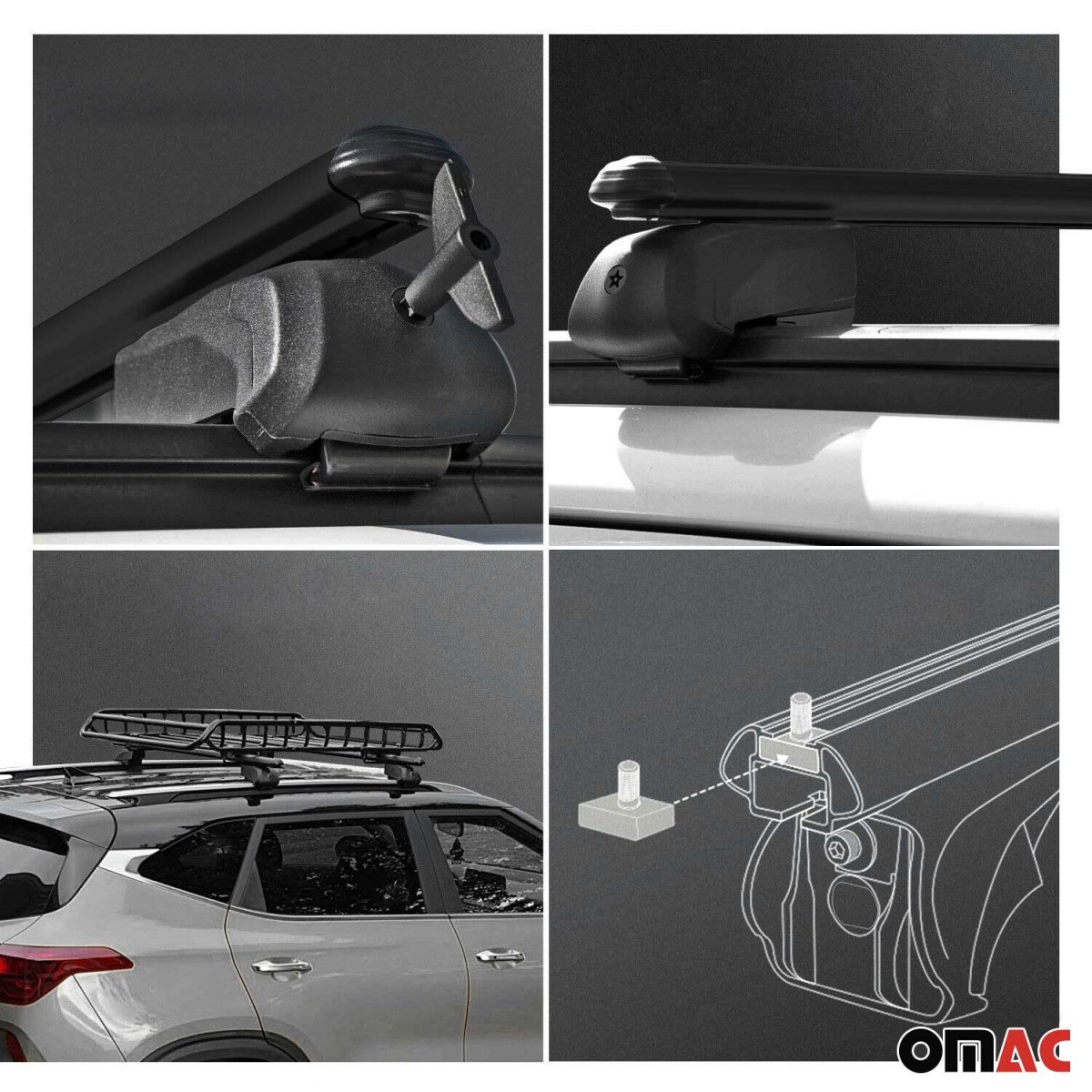 Audi A3 8PA Sportback Roof Racks - Omac USA - Boldbar V2, Size L ...