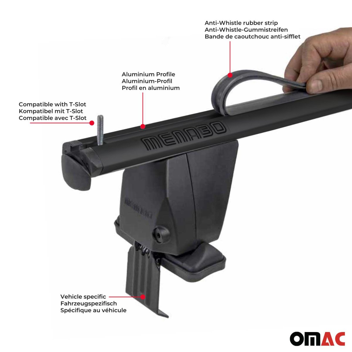 Volvo V50 Roof Racks - Omac USA - Delta G - Black - '08-'12, U016004