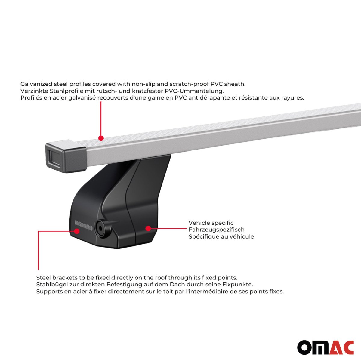 BMW 3 SERIES G20 Roof Racks - Omac USA - Omega FP - Gray - '19-'25, U026235