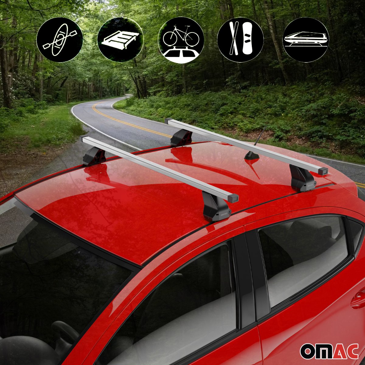 Mercedes GLC Roof Racks - Omac USA - Omega FP - Gray - '15-'20, U026645