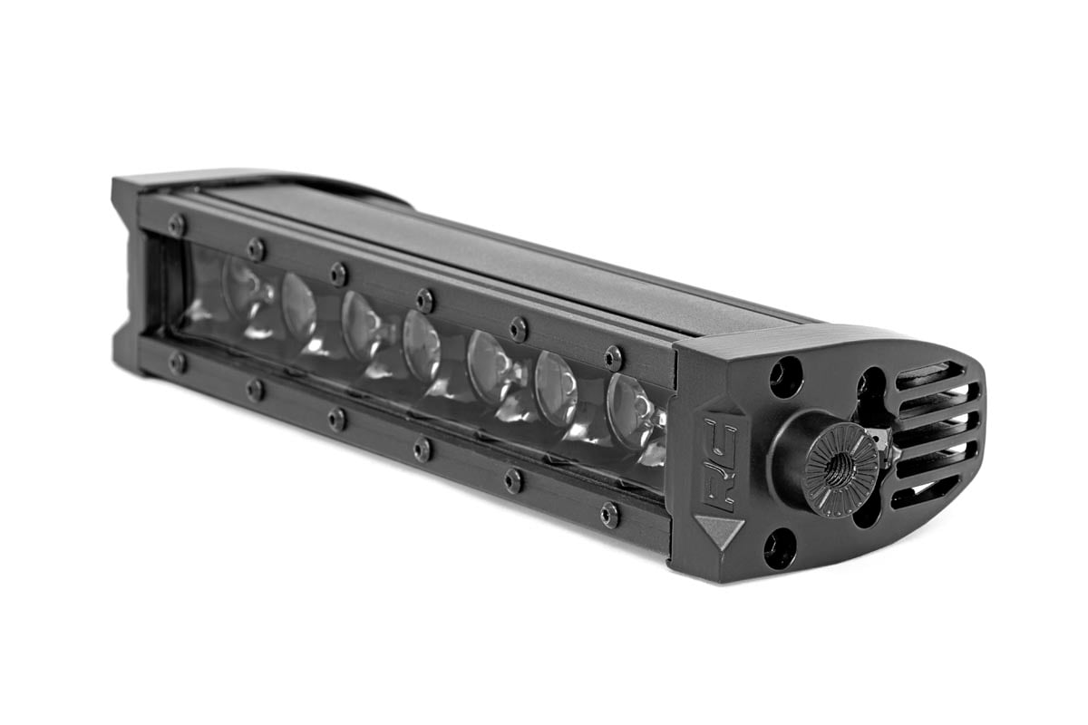 LED Light Bar - Rough Country - Single Row | Amber DRL - Black, 70718BLDRLA