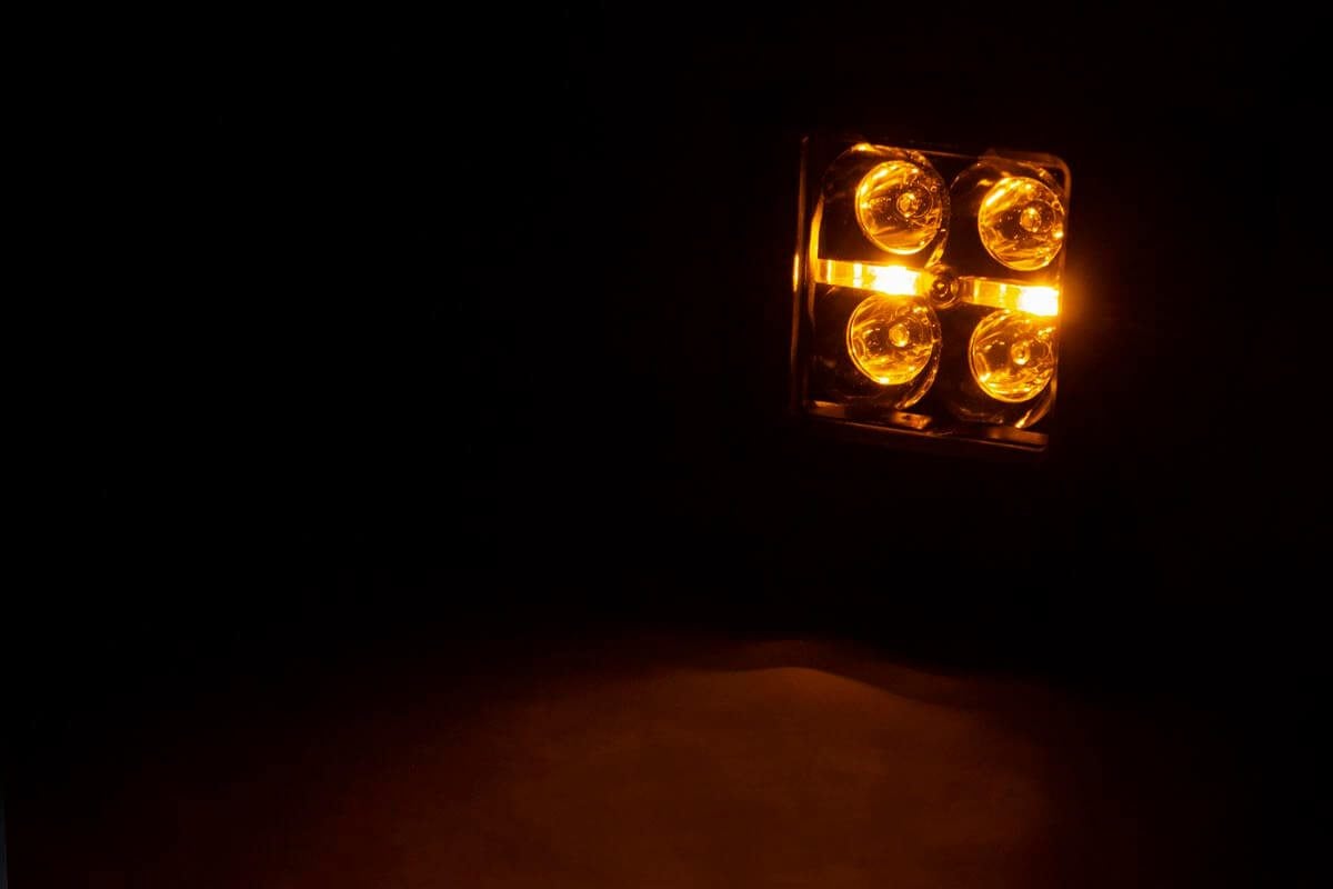 LED Light Pods - Rough Country - Spot | Square | Amber DRL - Black ...