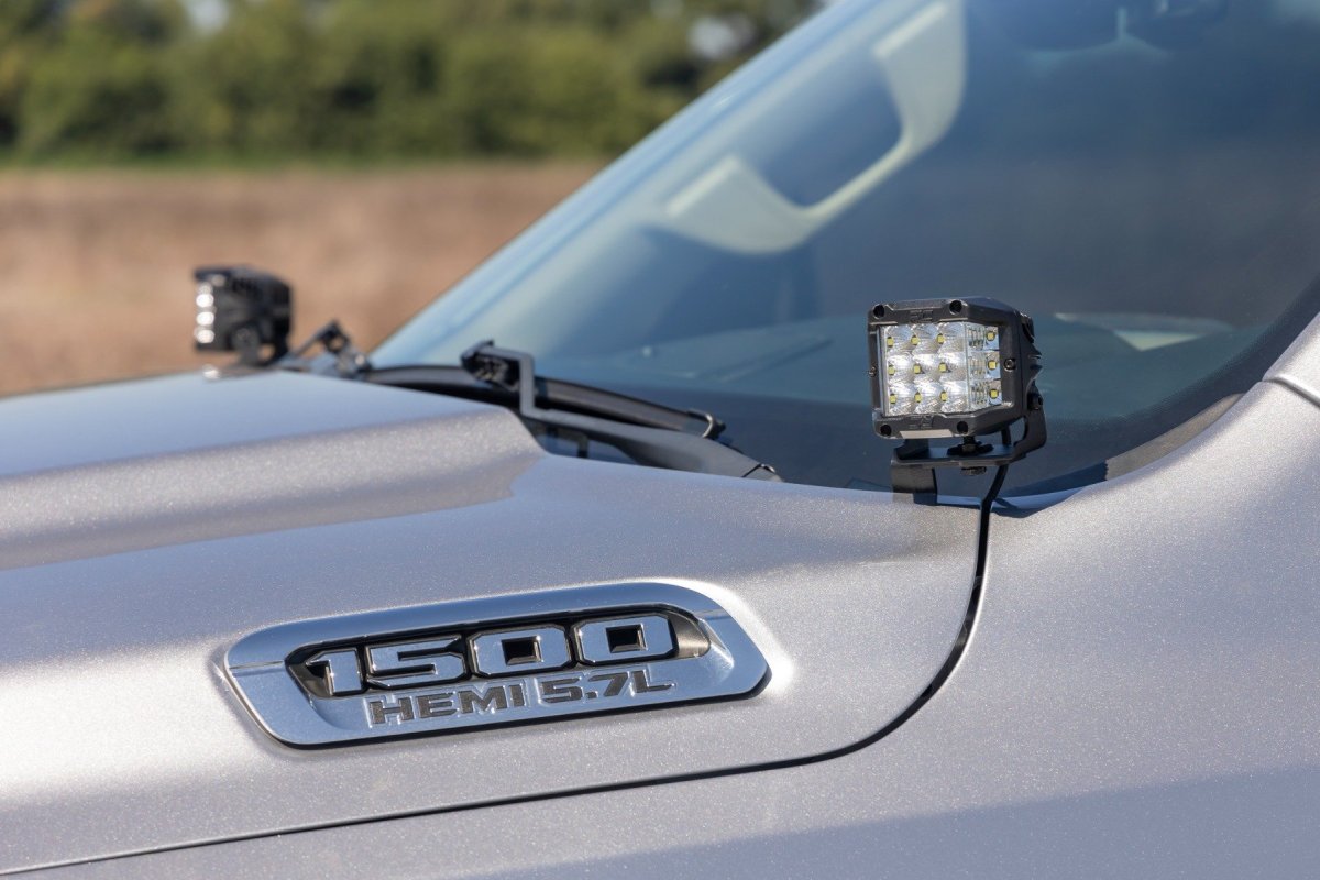Ram 1500 LED Light Kit - Rough Country - Ditch Mount | 2" Pair | Flood ...