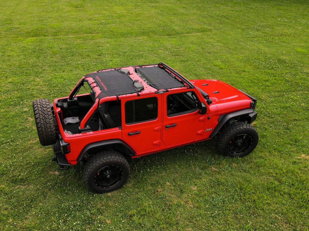 Jeep Wrangler Unlimited Mesh Bikini Top Plus - Rough Country - Black ...