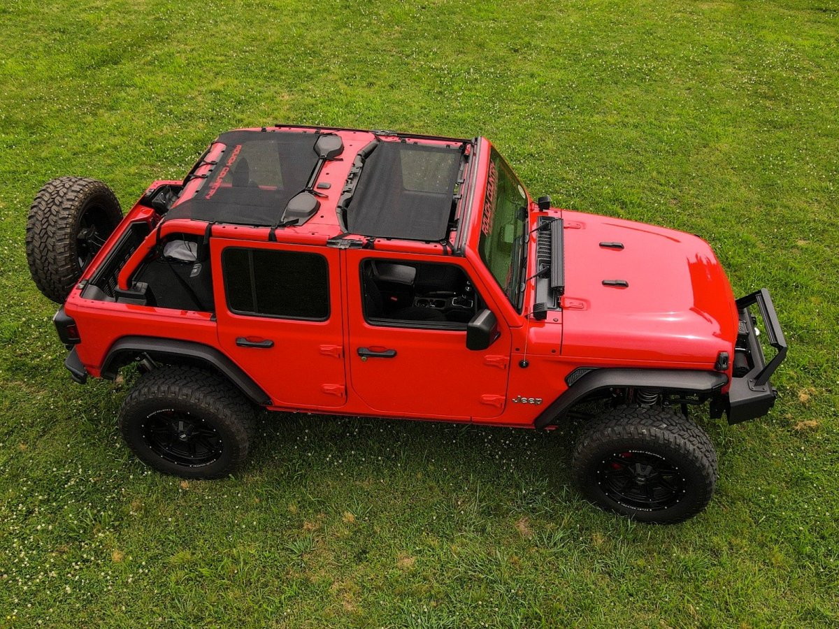 Jeep Wrangler Unlimited Mesh Bikini Top Plus - Rough Country - Black ...