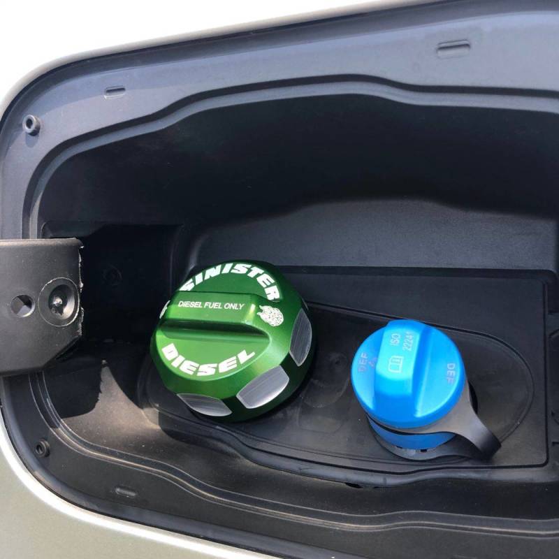 Ford F-350 Fuel Cap - Sinister Diesel - Billet, Sinister Green - Green ...