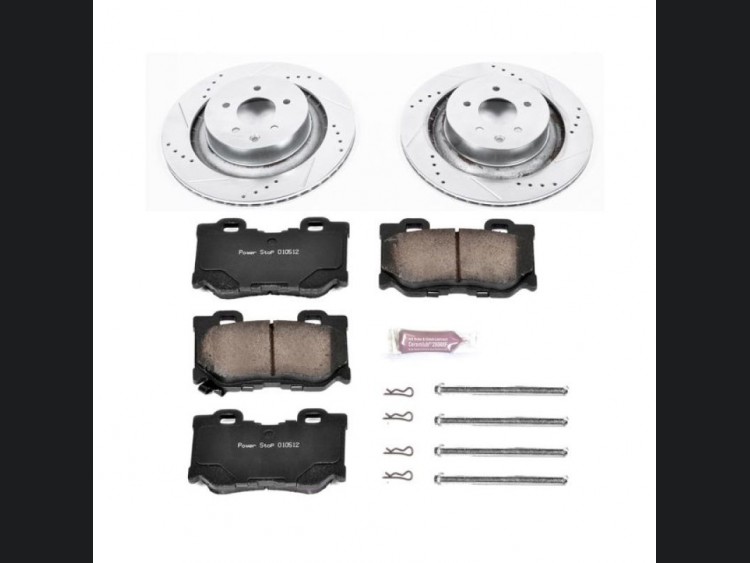 Nissan 370Z Brake Kit - Rear - PowerStop - Drilled & Slotted Rotors ...