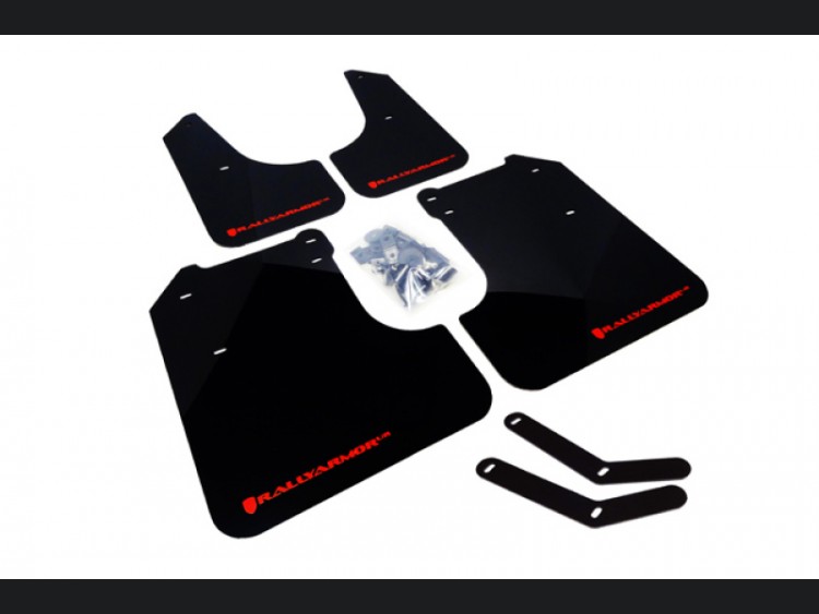 Subaru WRX Mud Flaps - Rally Armor - UR Series Silver Logo - Black ...