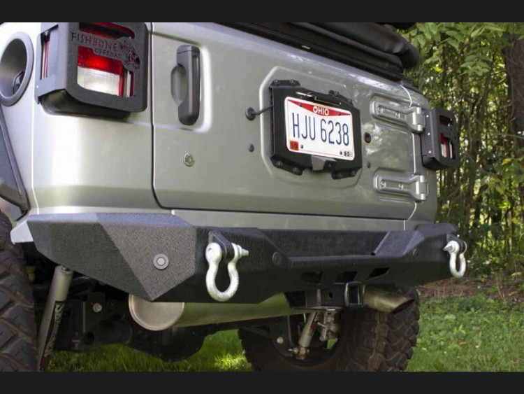 Jeep Wrangler JL Rear Bumper - Rear - Fishbone Offroad - Mako - Black ...