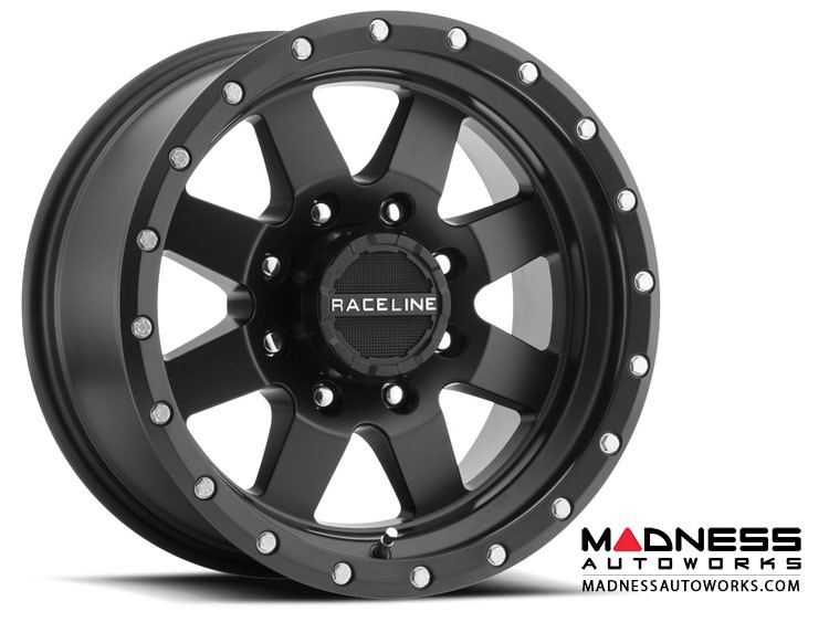 Jeep Wrangler Custom Wheels by Raceline - 935B - 18"x9" - Defender Black