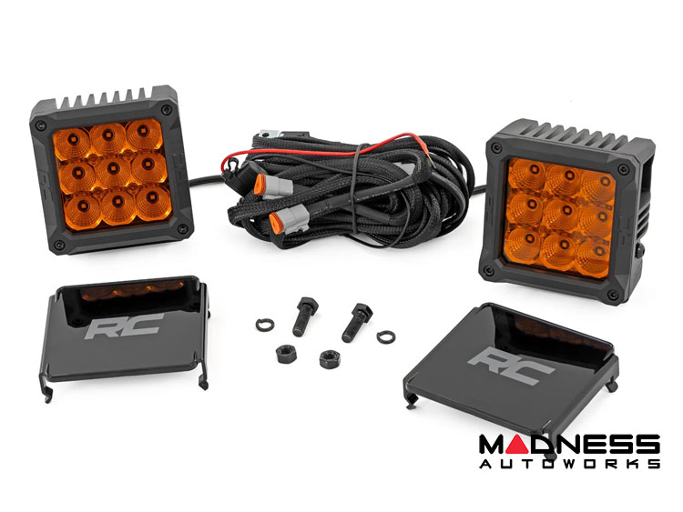 4 Inch LED Pod Lights - Chrome Series - Rough Country - Amber, 70905ADRL