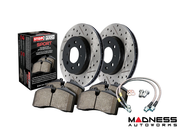 Honda Civic Brake Kit - Front - Stoptech - Drilled Rotors + Sport Pads ...