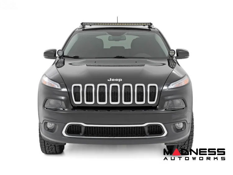 Jeep Cherokee KL LED Light Kit - Roof Mount - 40in Single Row - Black ...