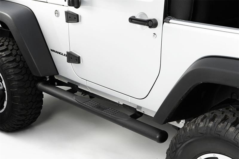 Jeep Wrangler JK Side Step - Rugged Ridge - Oval 4.25 Inch - Black ...