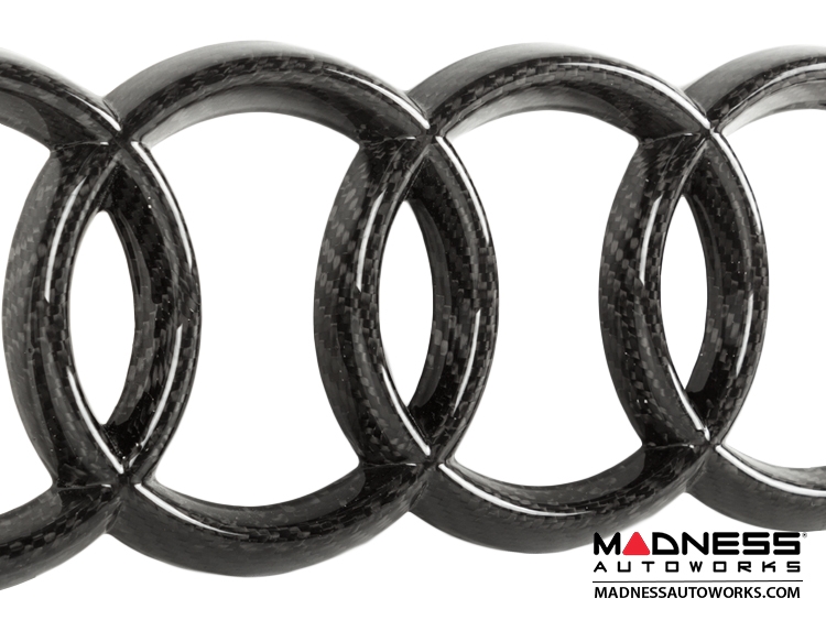 Audi Grille Emblem by Feroce - 10.75" (274mm) - Carbon Fiber, AUD.017C