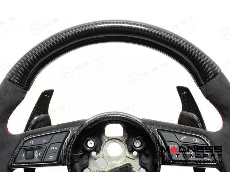 Audi RS3 Carbon Fiber Steering Wheel Upper Part - Carbon Fiber , AUD-024