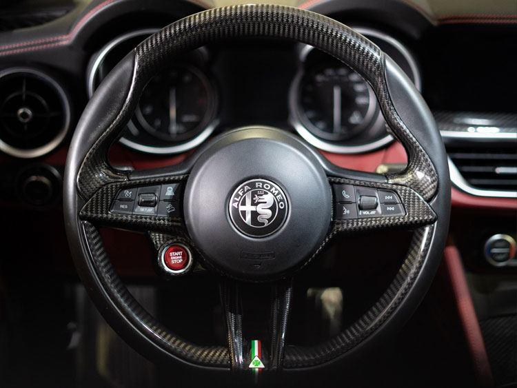 Alfa Romeo Stelvio Steering Wheel Trim - Carbon Fiber - Lower Trim Set ...