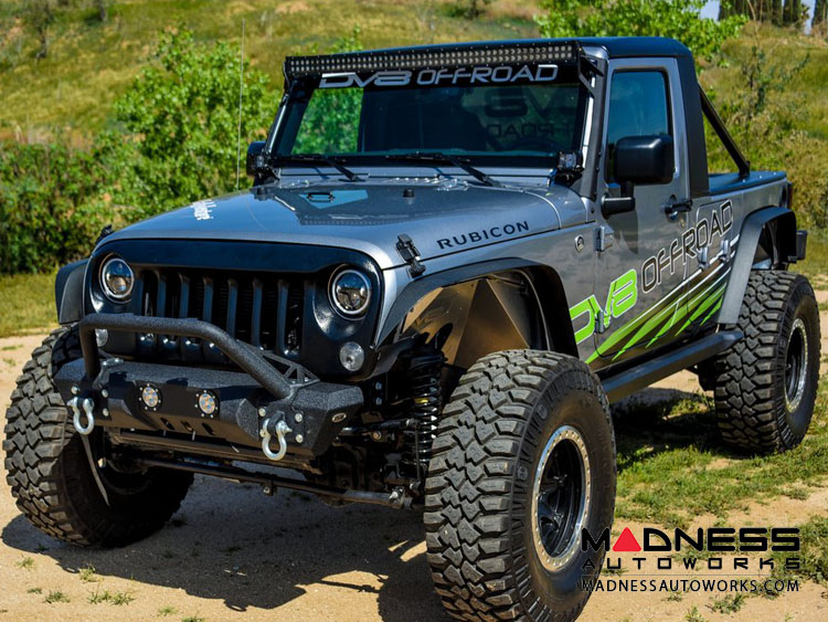 Jeep Wrangler JK Front Bumper w/ LED Lights - Mid Width - Steel - FS-11