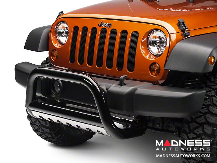 Jeep Wrangler JK Bull Bar - 3" Black with Stainless Steel